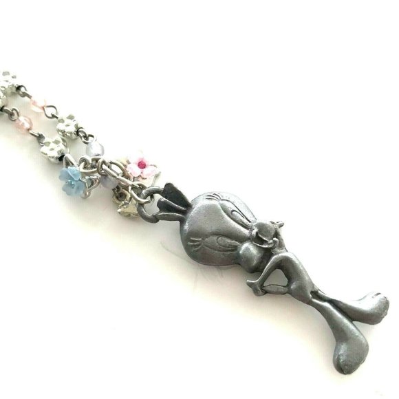 Warner Bros. | Jewelry | Vintage Tweety Bird Pendant Necklace 8 Flower ...